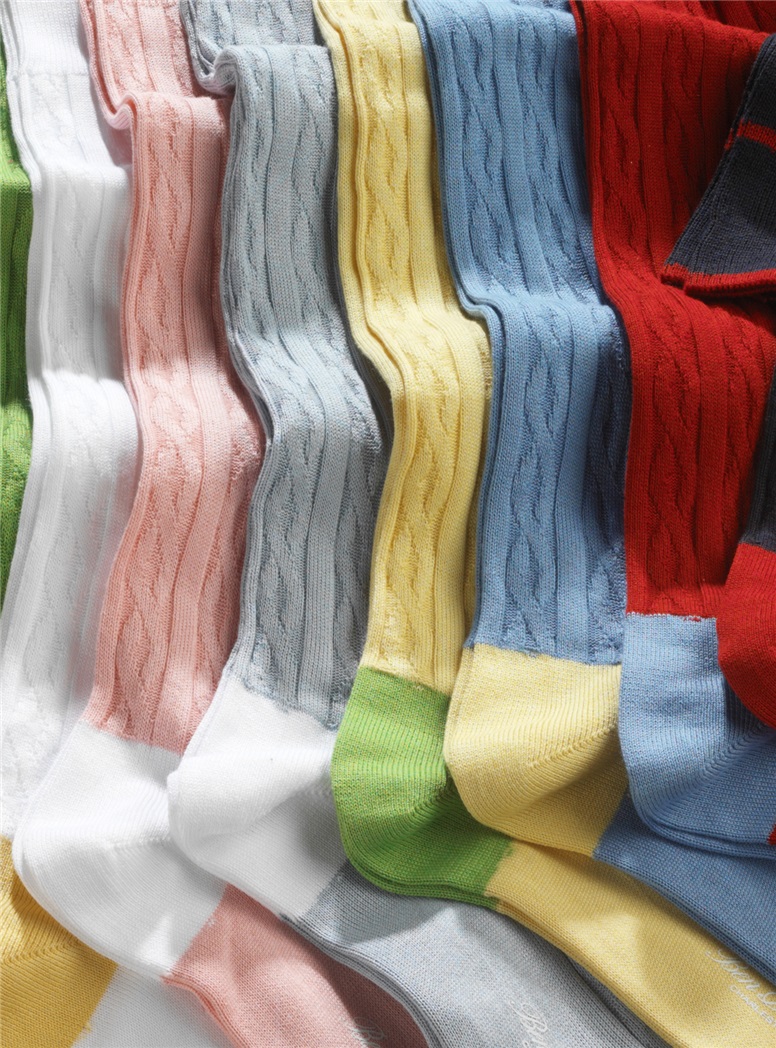 Sea Island Cotton Cable Socks - The Ben Silver Collection