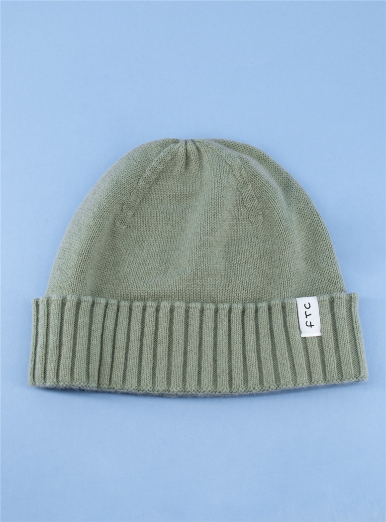 Ladies Cashmere Turn Up Cap in Sage - The Ben Silver Collection