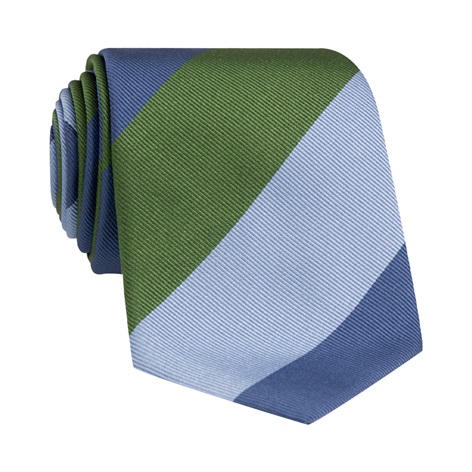 Woven Block Stripe Tie in Sage, Tangerine and Sky - The Ben Silver ...